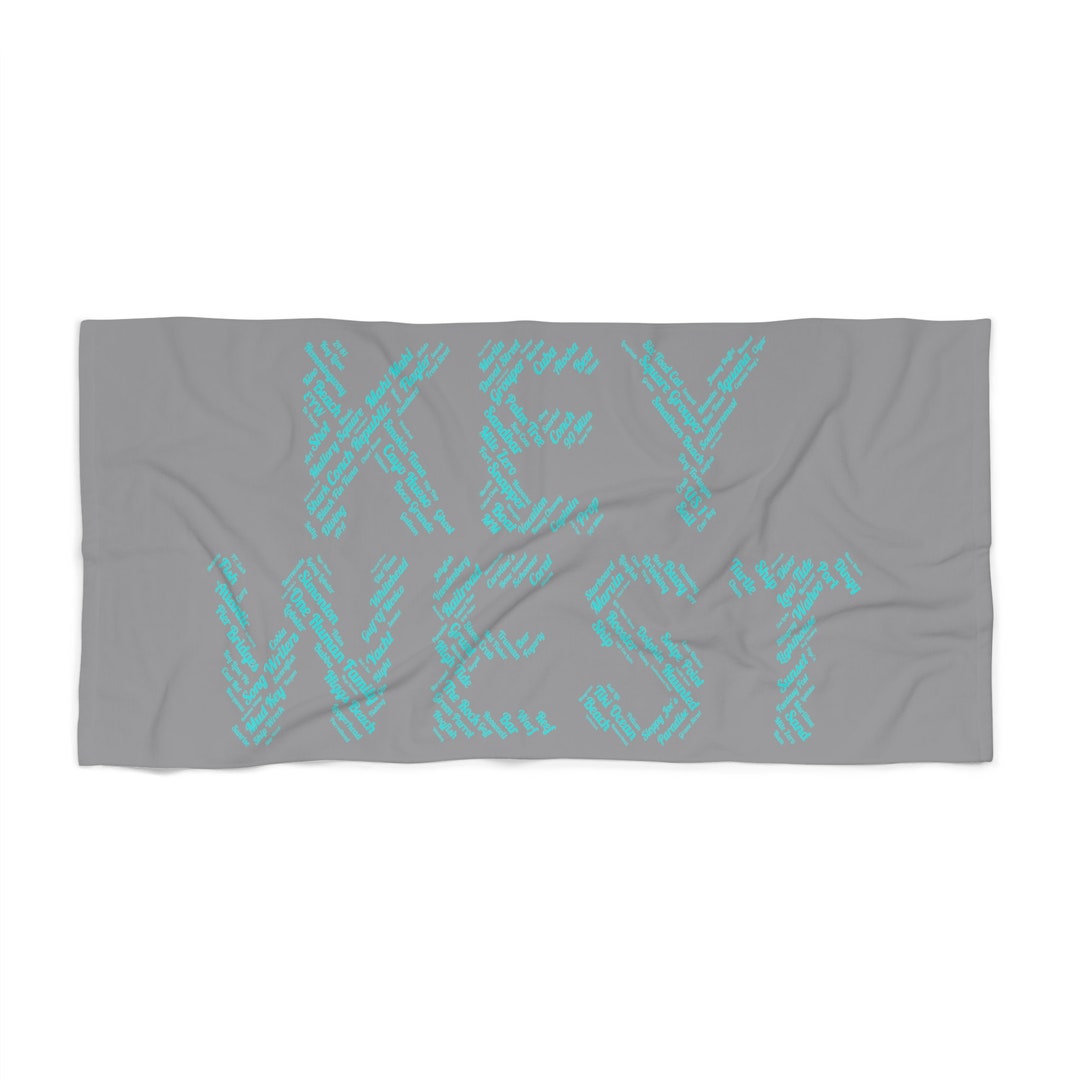 Key West Beach Towel Grey Key West Unique Towel Key West - Etsy
