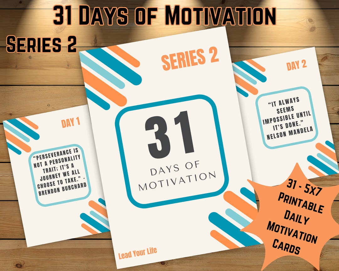 31 Days of Motivation series 2 Motivational Cards Daily Motivation ...