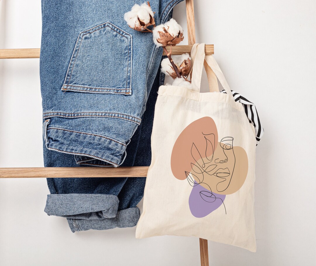 One Line Drawing Tote Bag Line Art Tote Bags Trendy Tote - Etsy
