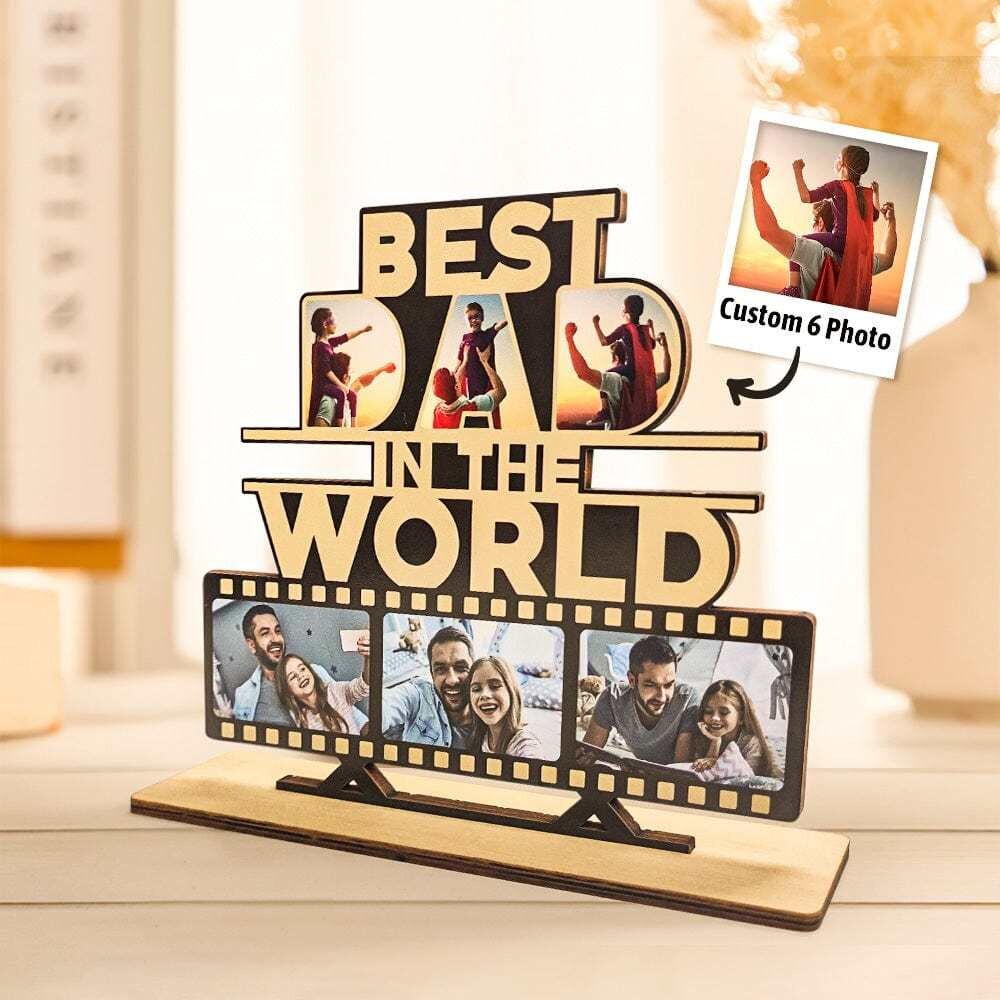Personalized Photo Ornament Best Dad Wooden Photo Plaque - Etsy