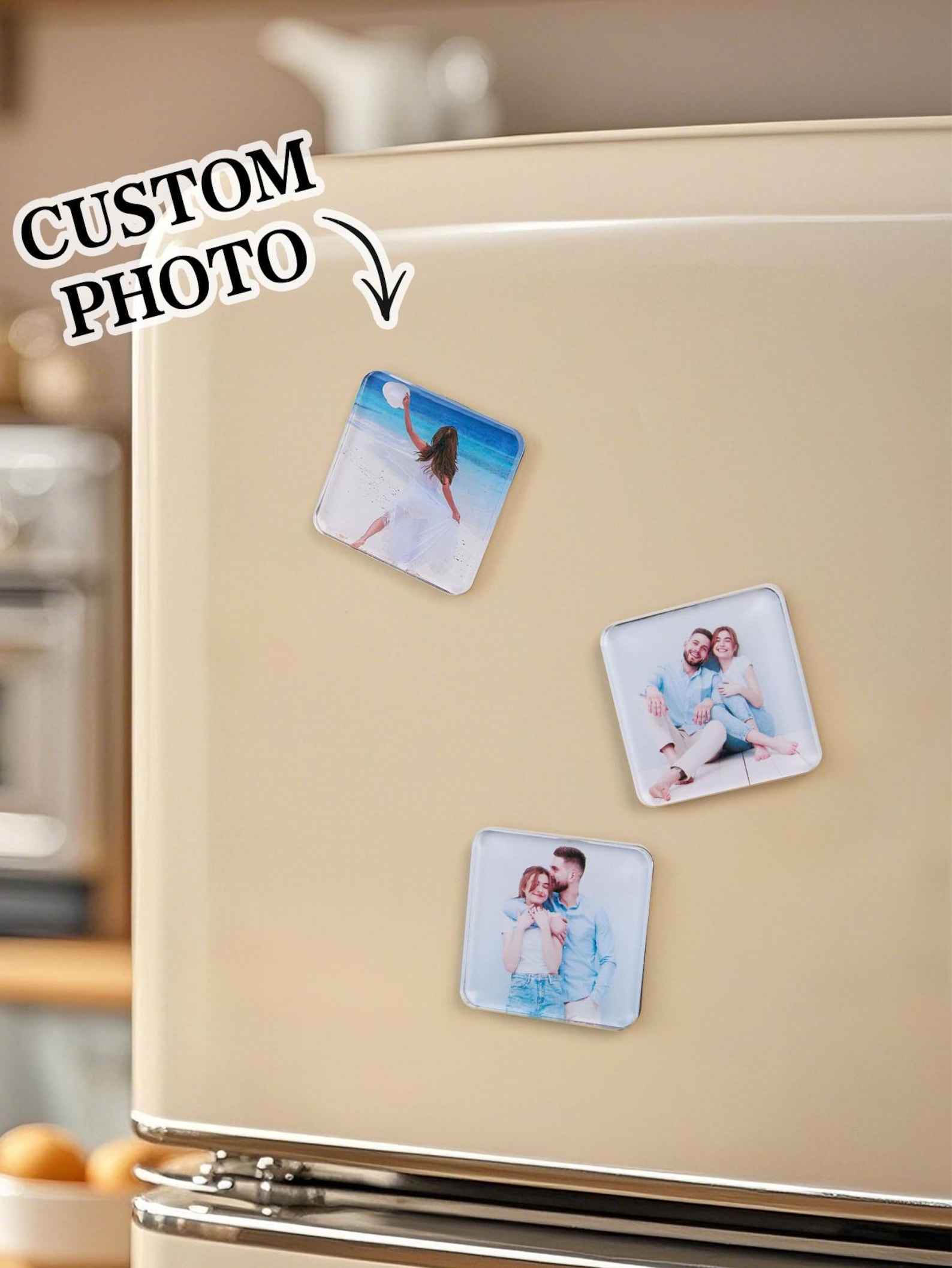 Custom Acrylic Square Photo Magnet - Personalized Fridge Magnet for ...