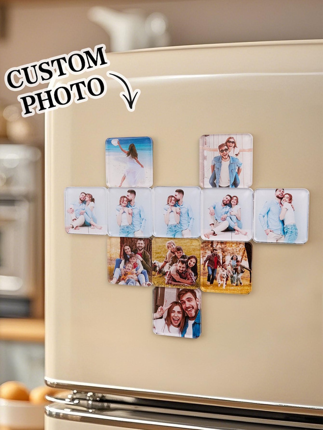 Custom Acrylic Square Photo Magnet - Personalized Fridge Magnet for ...