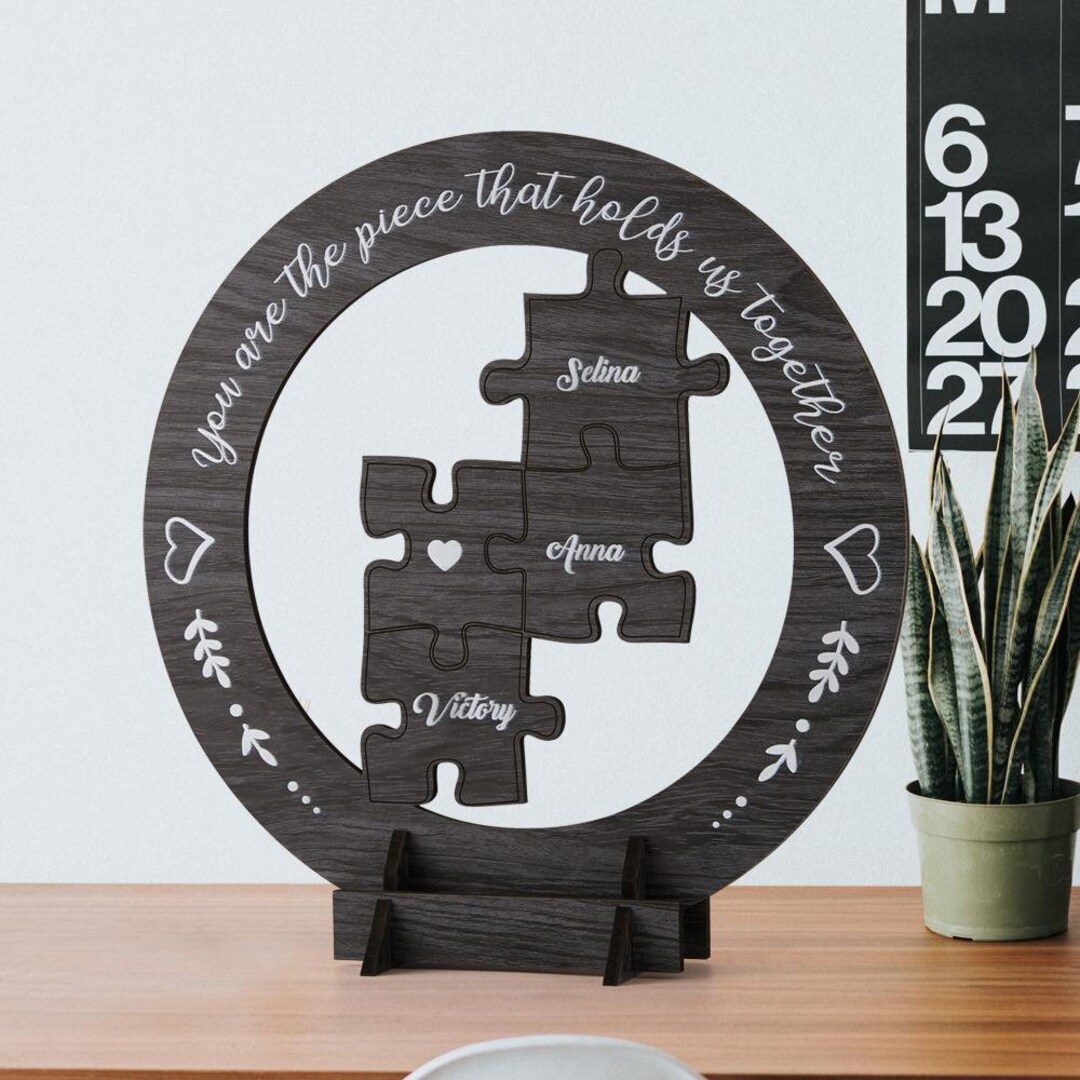 Mother's Day Gift Custom Round Wooden Name Frame - Etsy