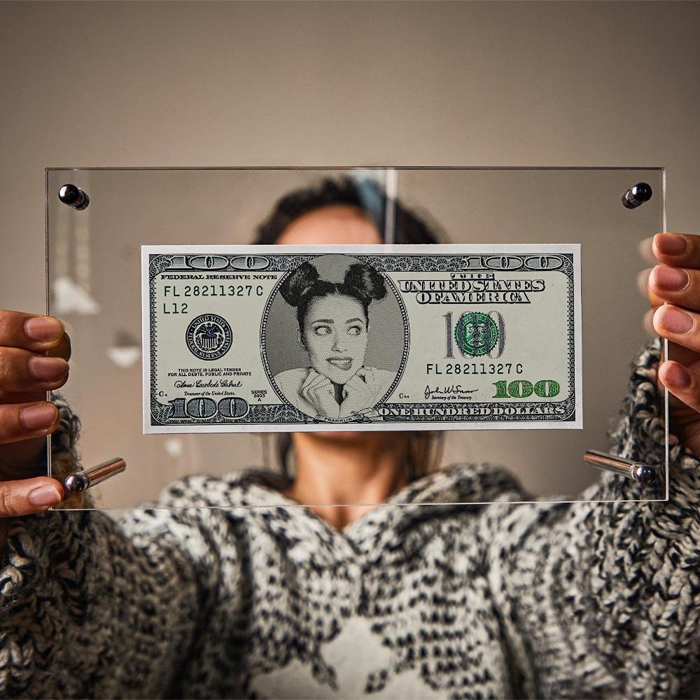 Custom Portrait Money 100 Dollar Bill | Personalized Desk Decor Face ...