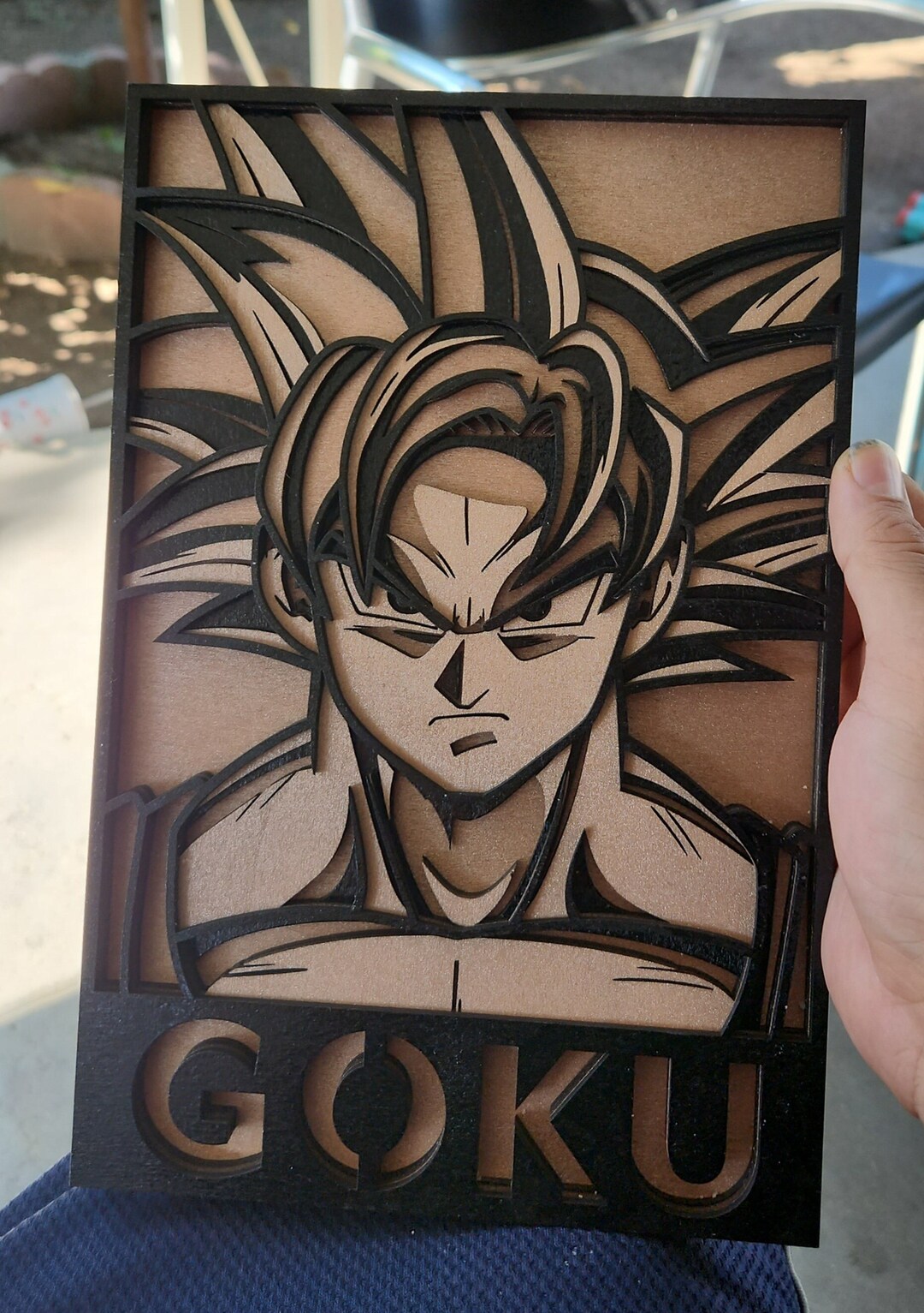 4 Layer Wooden Goku Portrait - Etsy