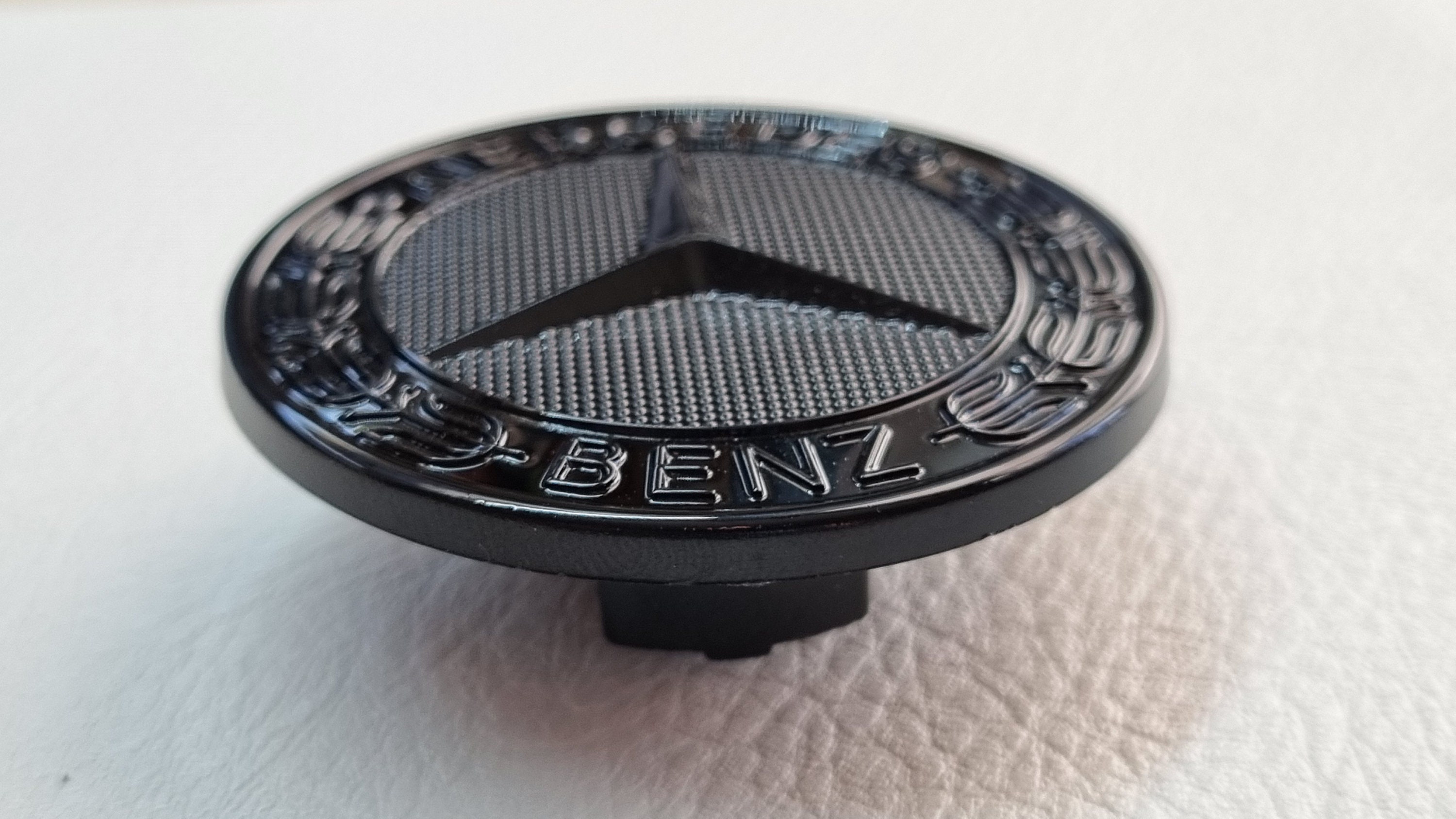 Mercedes Hood Badge Black Logo Bonnet Emblem 5.7 Cm C E S Class Car ...