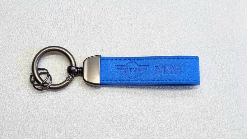 Mini Cooper Keychain Leather Alcantara Logo Keyring Lanyard Clubman JCW ...