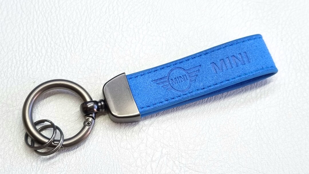 Mini Cooper Keychain Leather Alcantara Logo Keyring Lanyard Clubman JCW ...