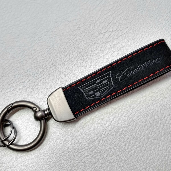 Cadillac Leather Keychain - Etsy