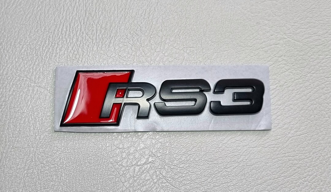 RS3 Badge Logo Black Rear Trunk Emblem Sticker Car Accessories - Etsy