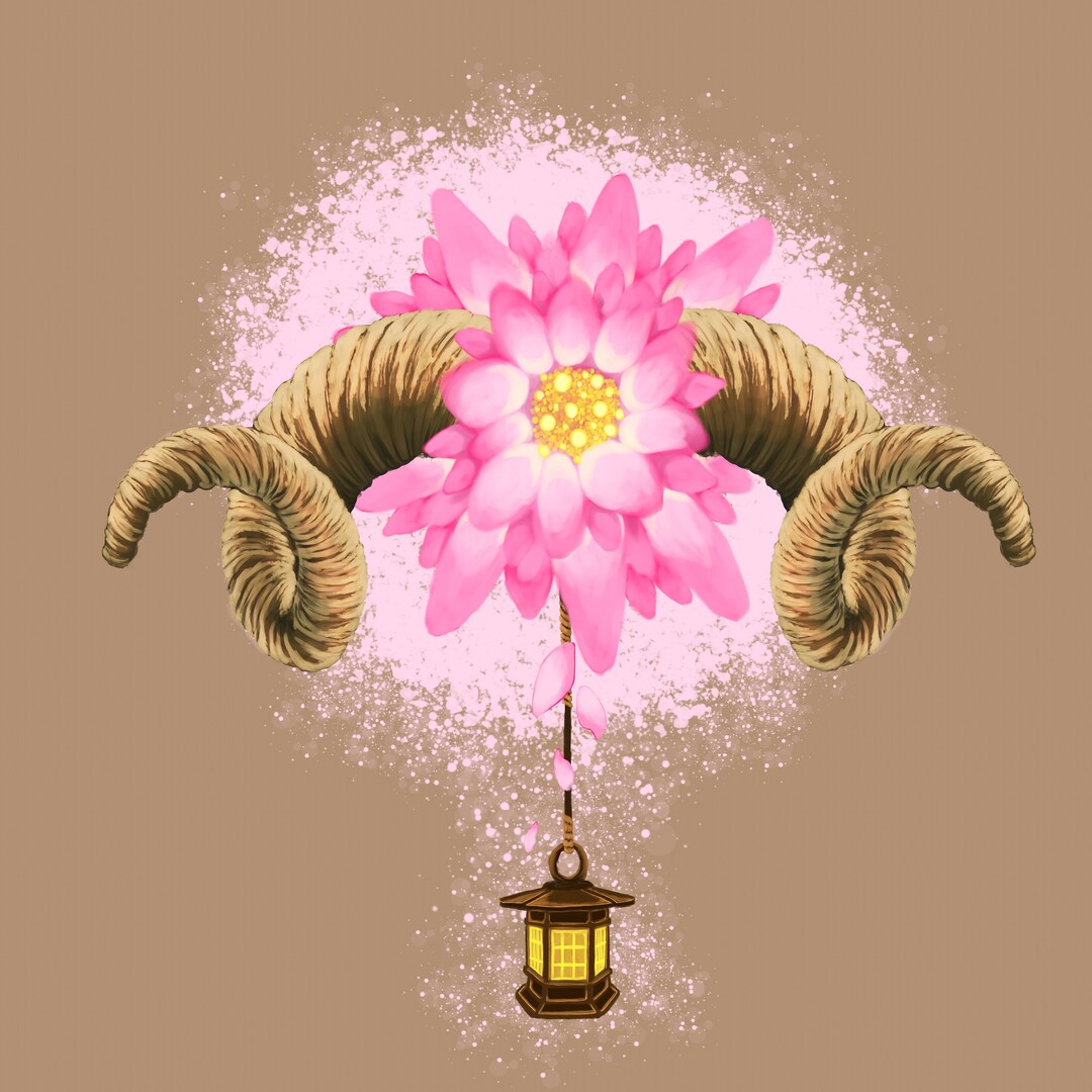 Ram Horns Digital Illustration - Etsy