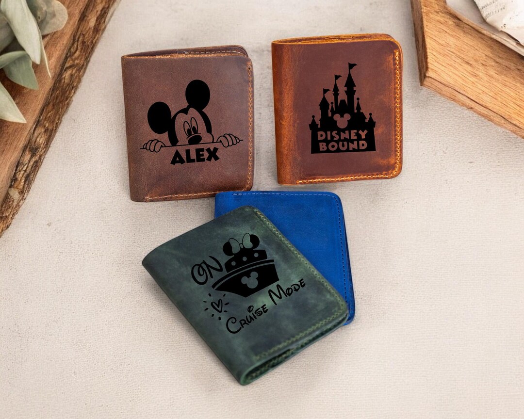 Personalized Minnie Mouse Leather Wallet, Disney Engraved Wallet - Etsy