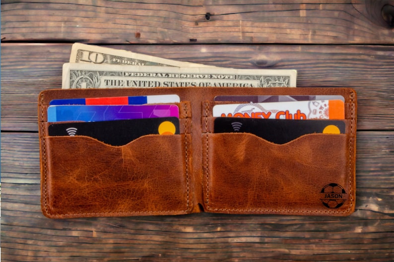 Genuine Leather Custom Wallet for Men, Personalized Leather Wallet ...