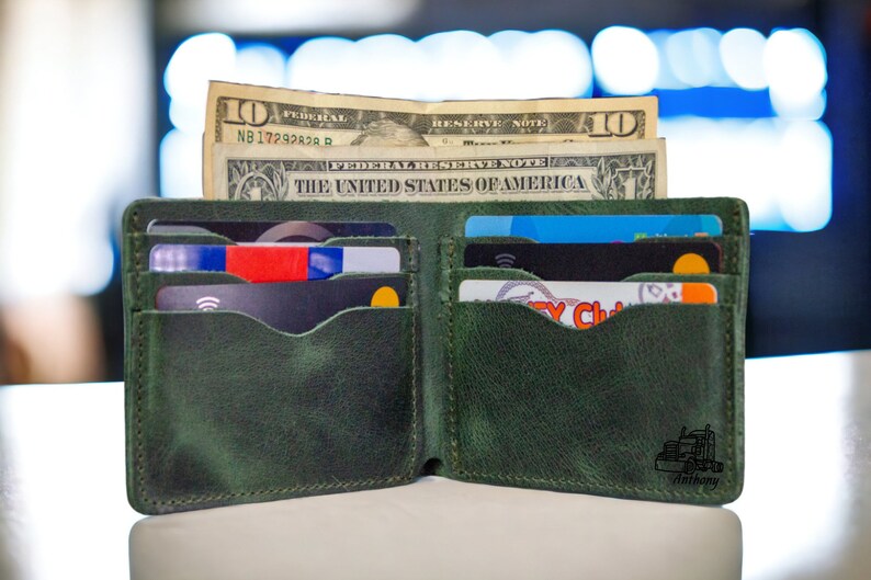 Genuine Leather Custom Wallet for Men, Personalized Leather Wallet ...