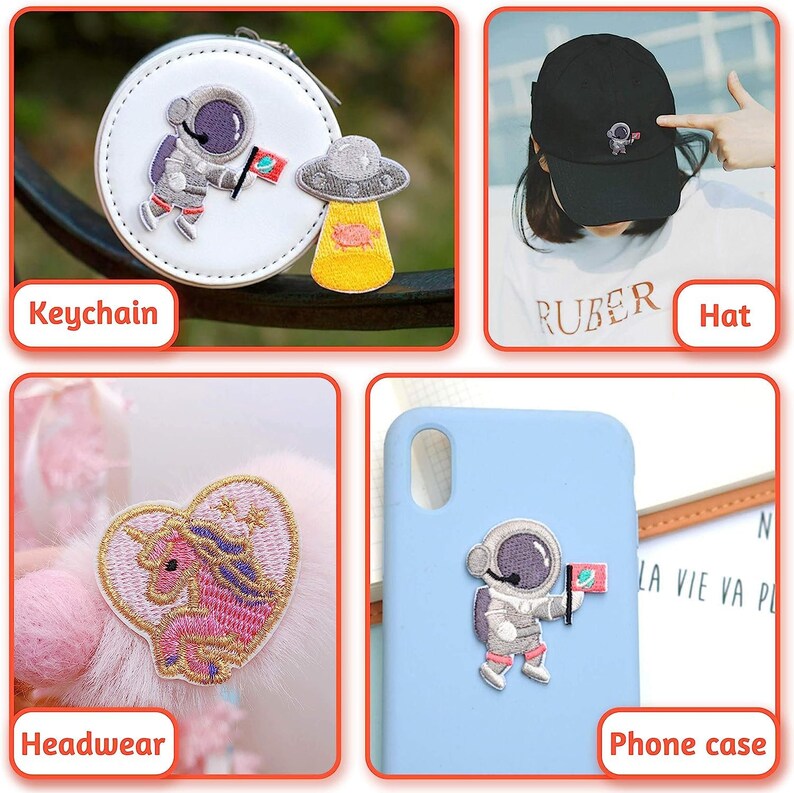 NASA Space Colorful Spaceship Patch Iron on Sew on Patch, Cool Cute ...