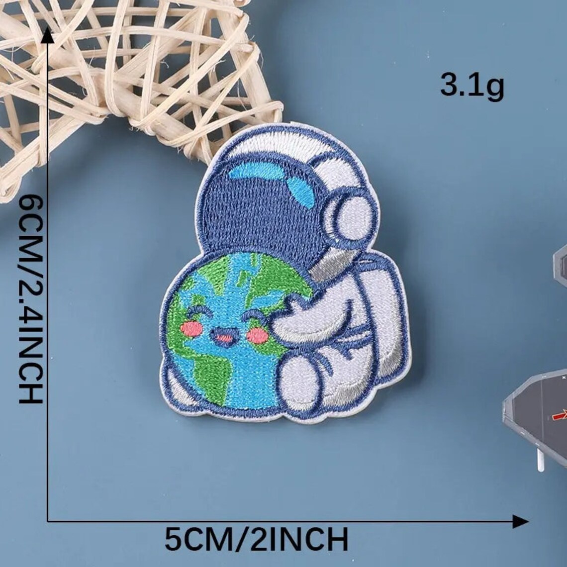 NASA Space Astronaut Patch Hugging Earth Iron on Sew on Patch, Cool ...