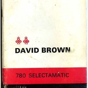 David Brown 780 Selectamatic Operators Manual Etsy