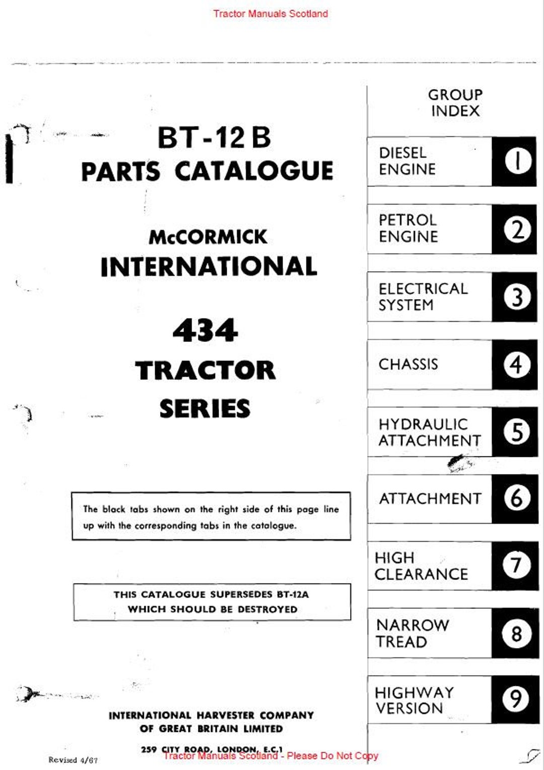 International Harvester IH 434 Tractor Parts Manual - Etsy