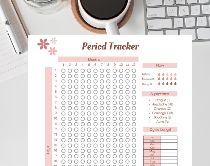 Period Tracker Template | Printable Template - Etsy
