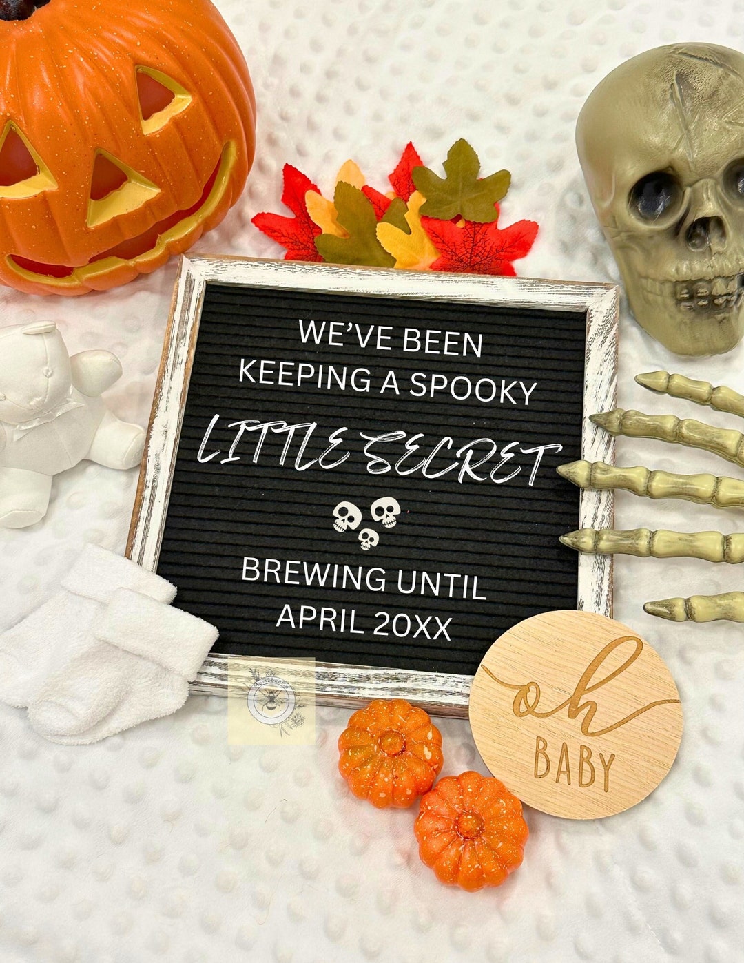 Digital Pregnancy Announcement | Halloween Announcement | Printable ...