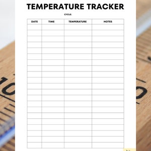 Temperature Tracker Template | Temperature Chart | Printable Template ...