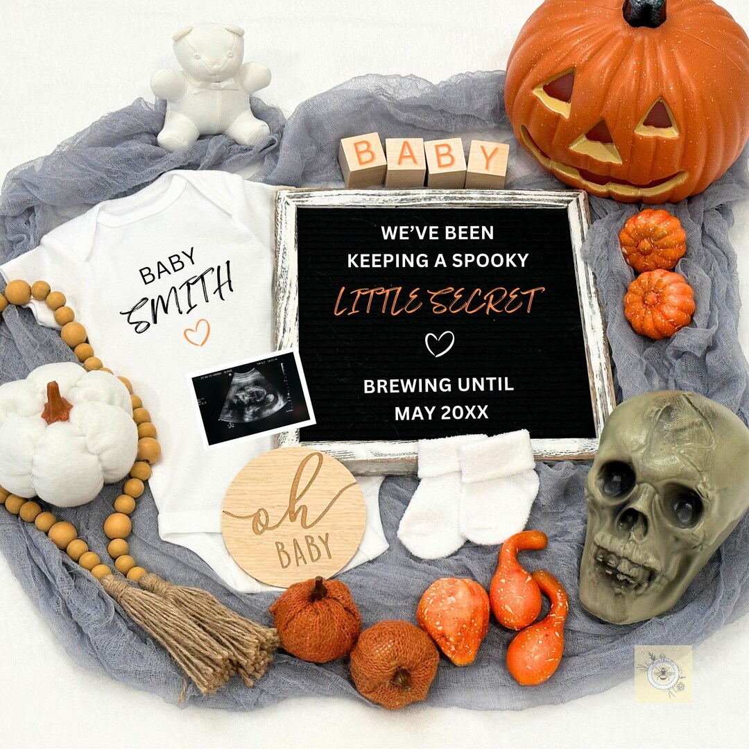 Halloween Digital Pregnancy Announcement | We've Been Keeping a Spooky ...