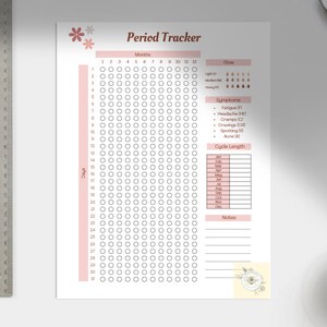 Period Tracker Template | Printable Template - Etsy