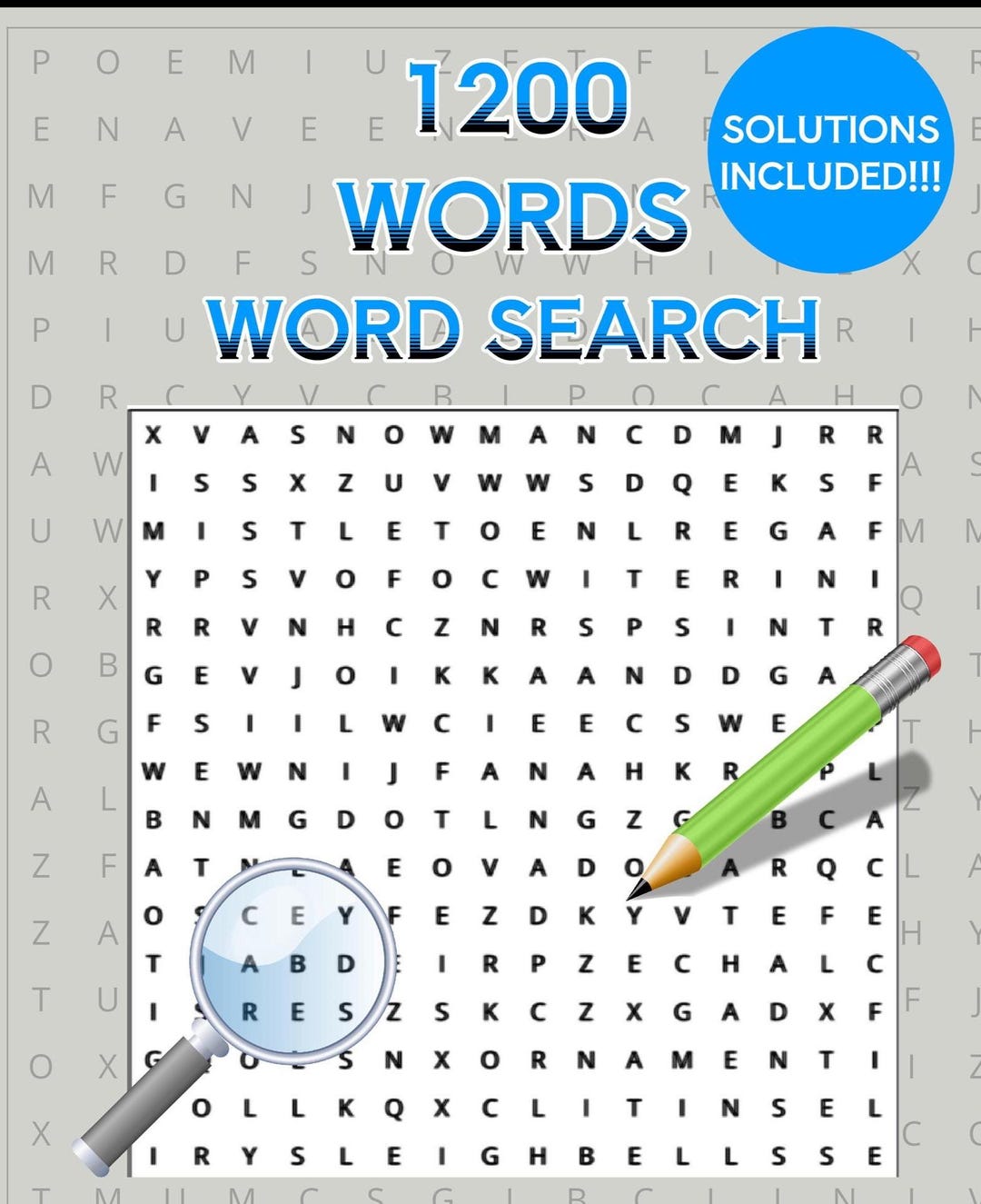 60 Word Search Puzzles | 75 Page Printable Activity Book Solutions ...