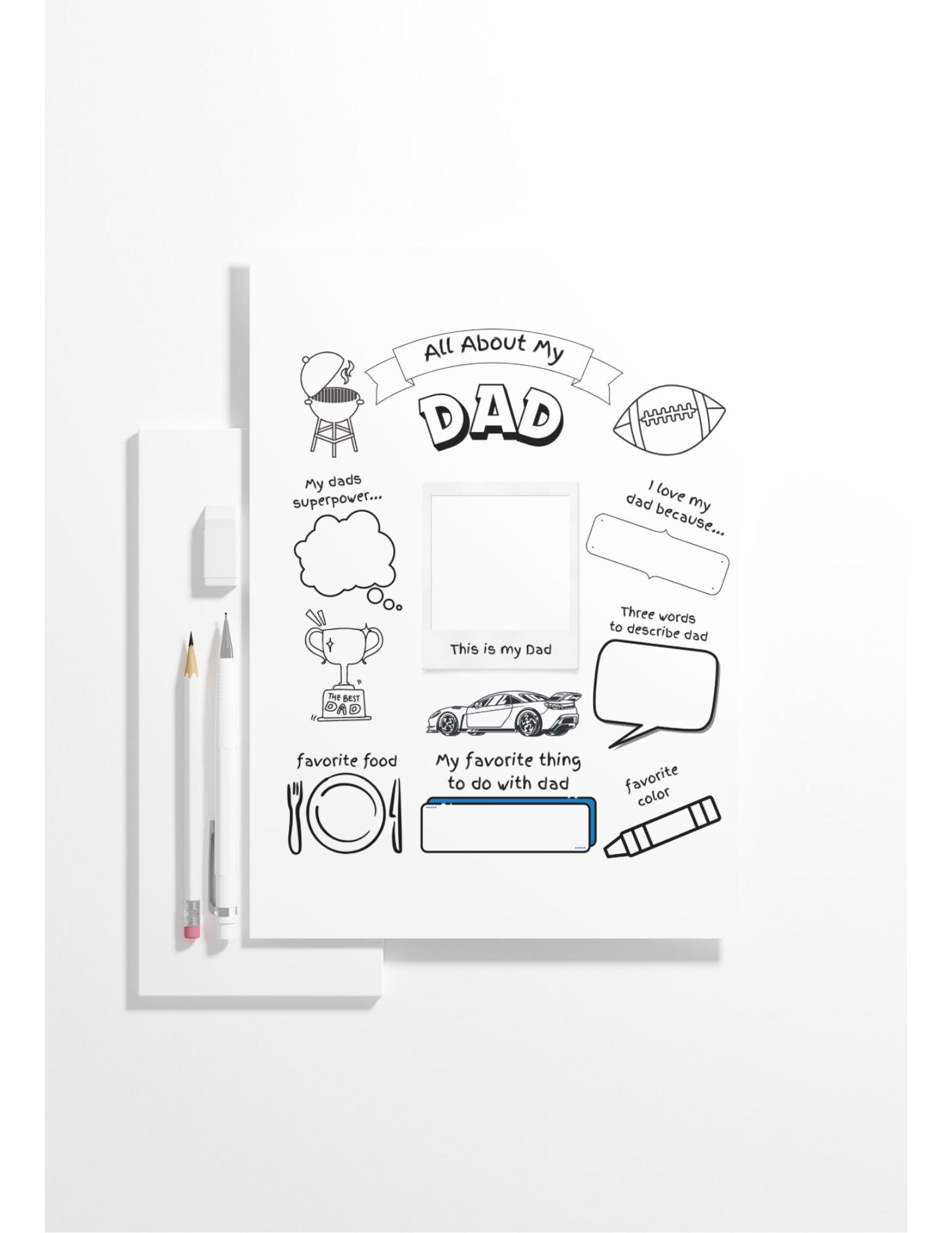 Father's Day "all About My Dad" Printable Coloring Page | Kids Fill-in ...