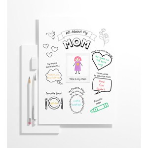 Mother's Day "all About My Mom" Blank Printable Coloring Page | Kids ...