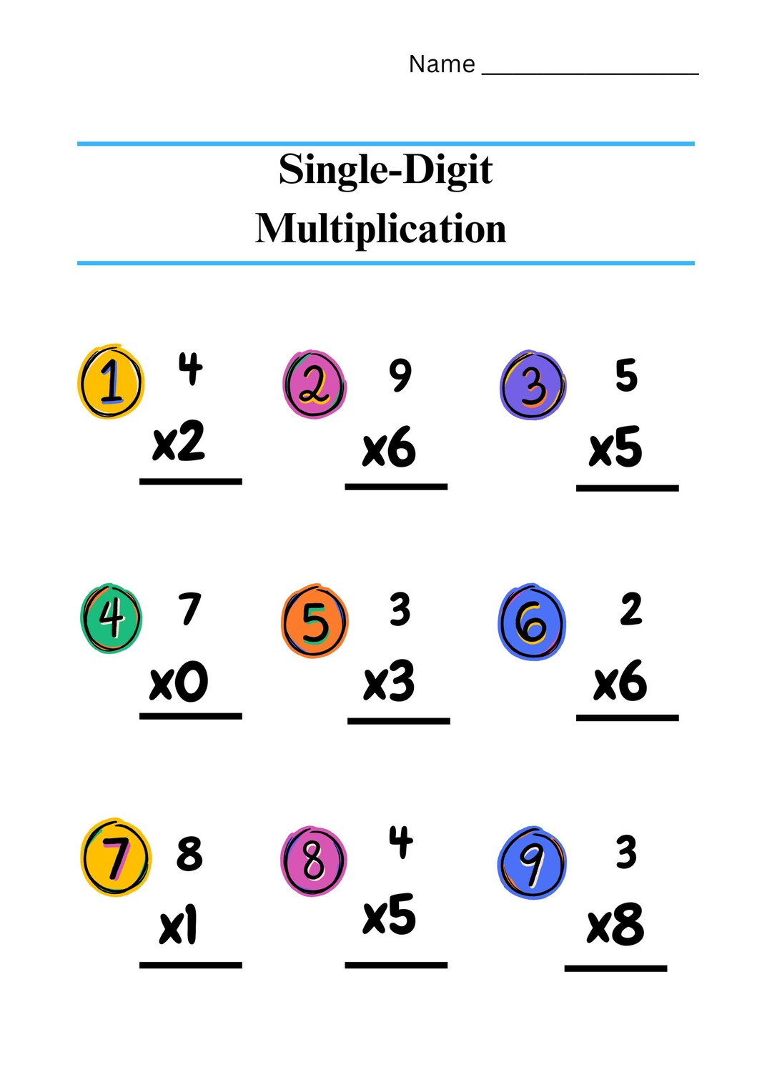 Children's Single-digit Multiplication & Division Learning Activities ...