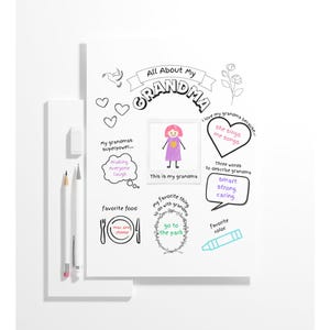 Mother's Day "all About My Grandma/nana/gram" Blank Printable Coloring ...