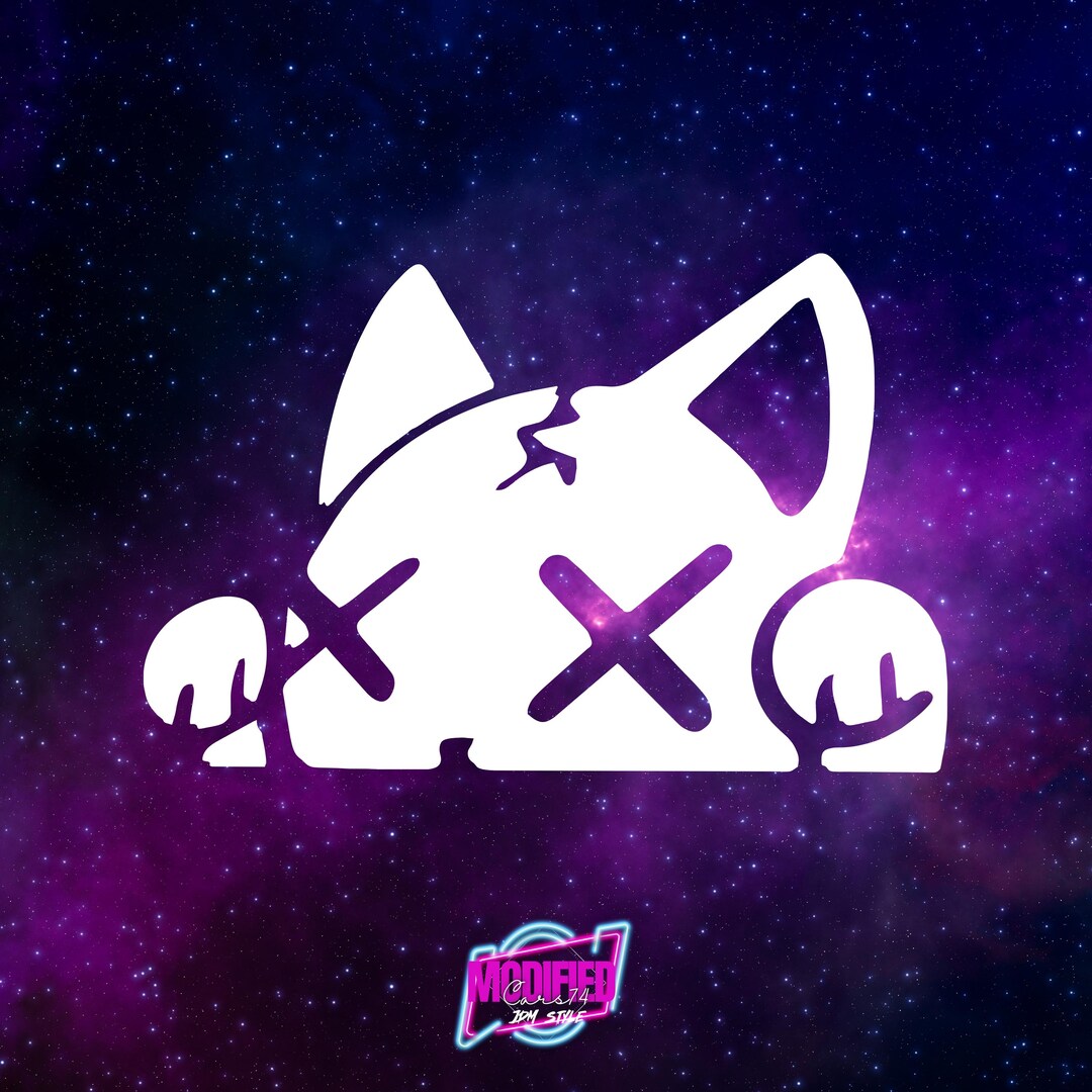 Anime Cat Peeker Vinyl Decal | JDM Car Window Sticker | Cute Ghost Cat ...