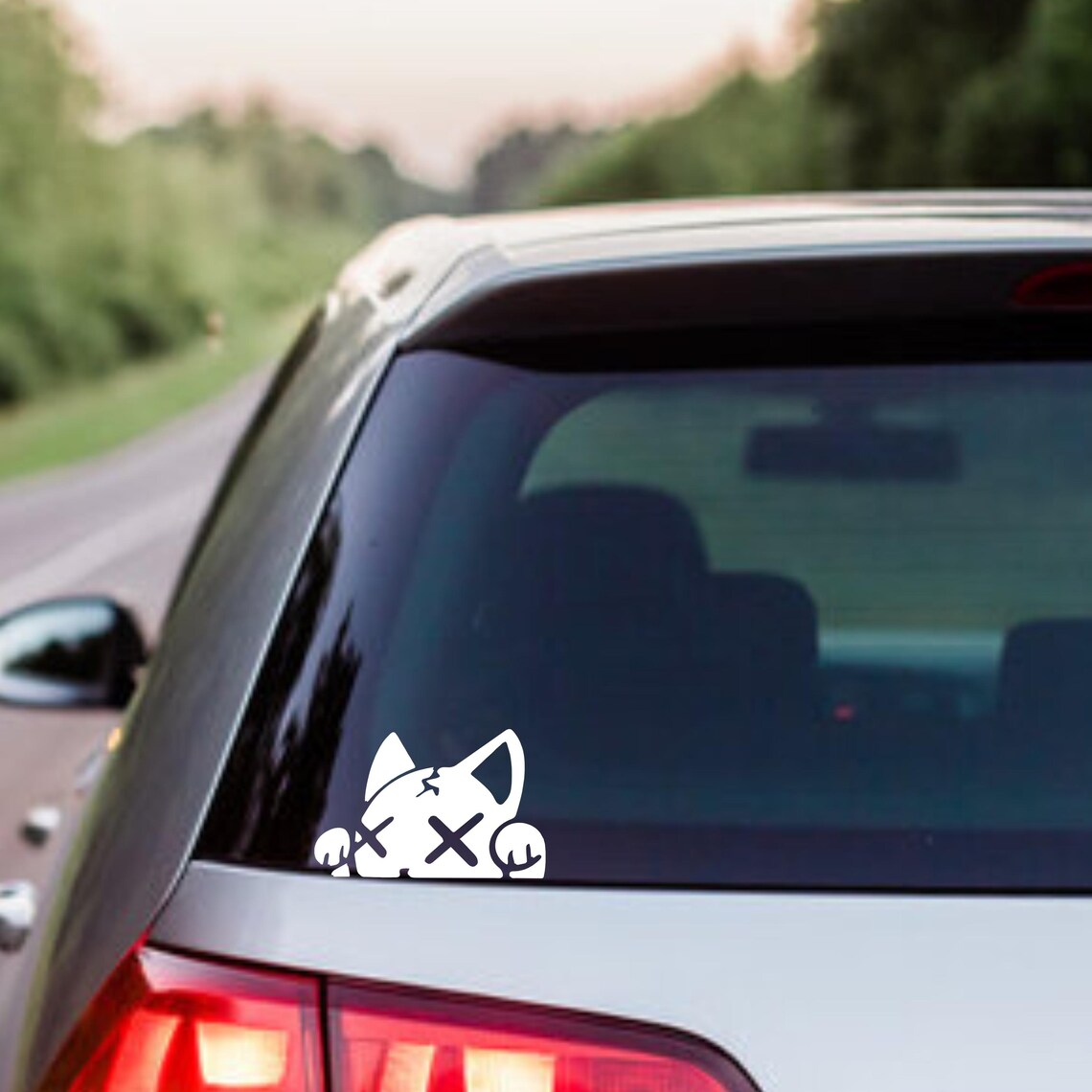 Anime Cat Peeker Vinyl Decal | JDM Car Window Sticker | Cute Ghost Cat ...