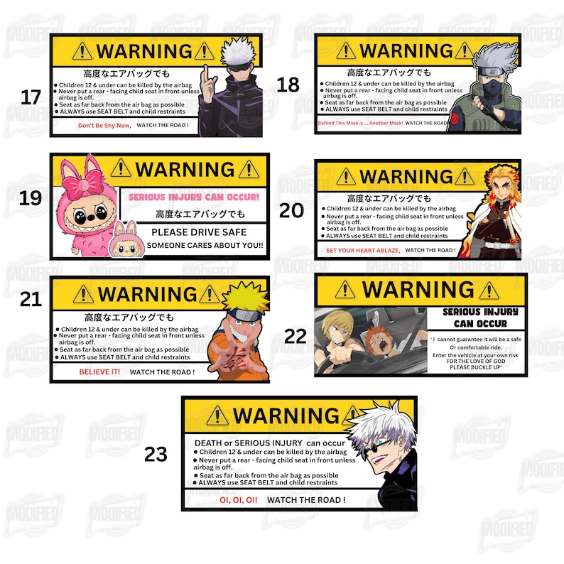 Japanese Anime Warning Sticker | Waterproof Vinyl Sticker | Car ...