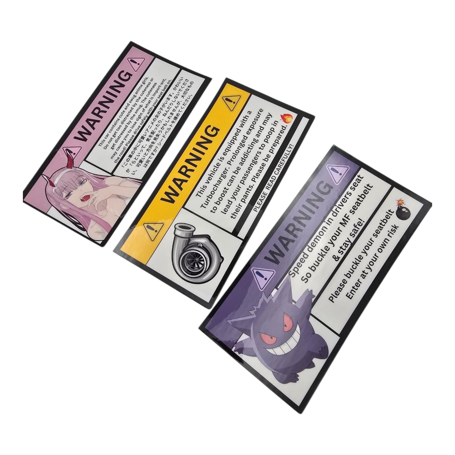 Japanese Anime Warning Sticker | JDM Interior Car Sticker | Waterproof ...