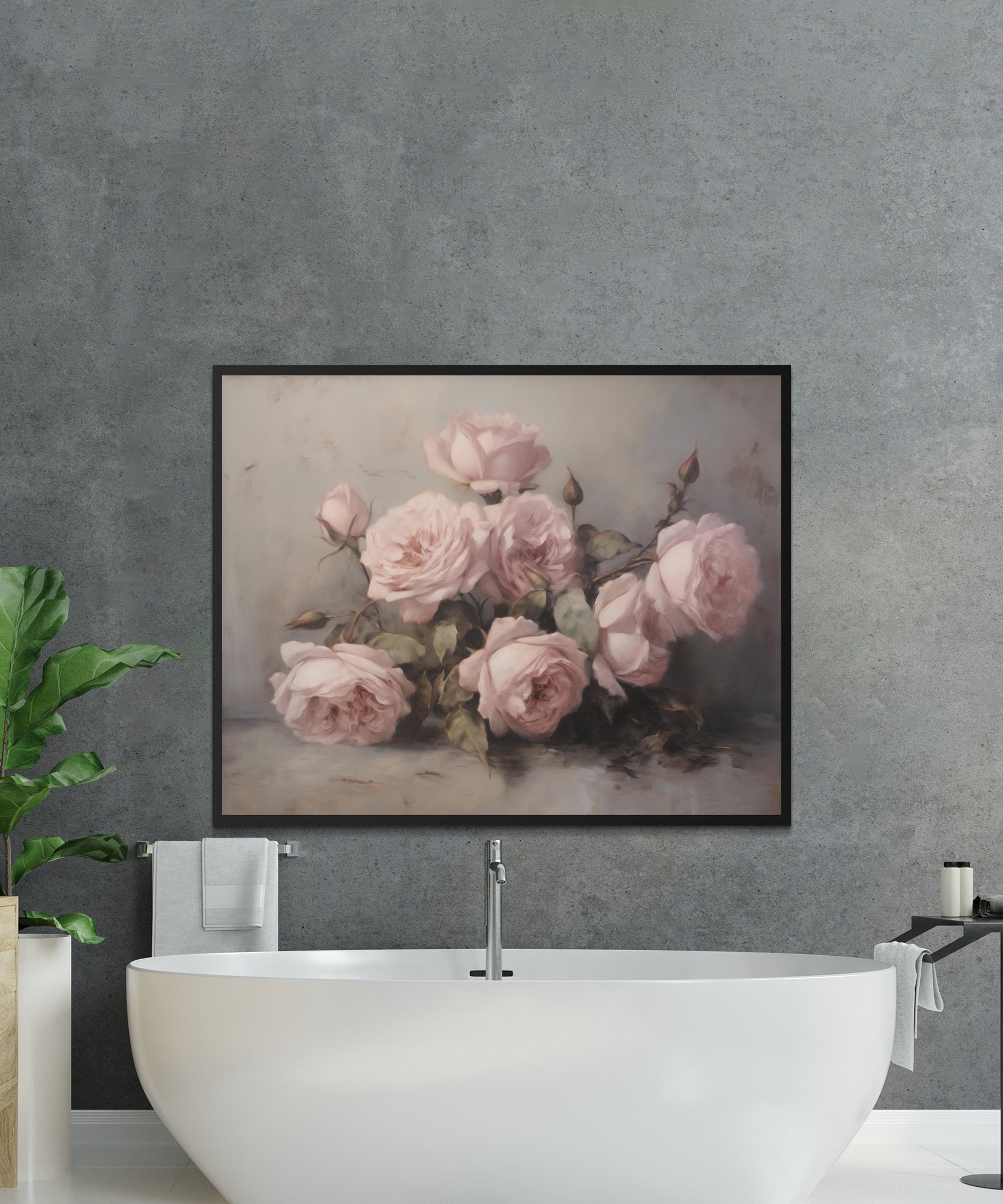 Romantic Pink Roses Digital Art, Vintage Floral Download, Printable ...