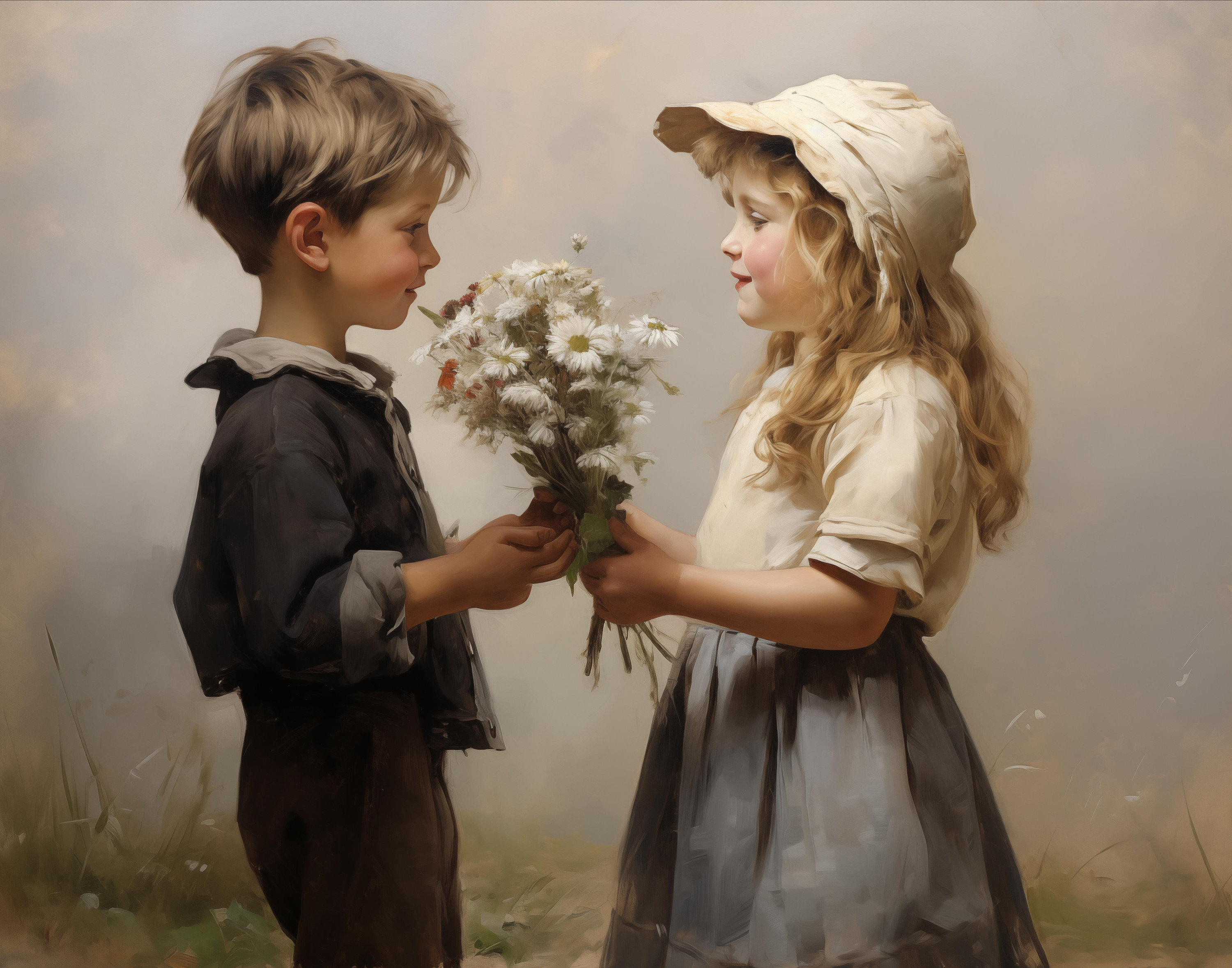 Vintage Children Art, Digital Download, Classic Oil Painting, Victorian ...