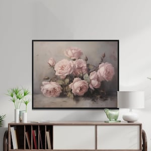 Romantic Pink Roses Digital Art, Vintage Floral Download, Printable ...