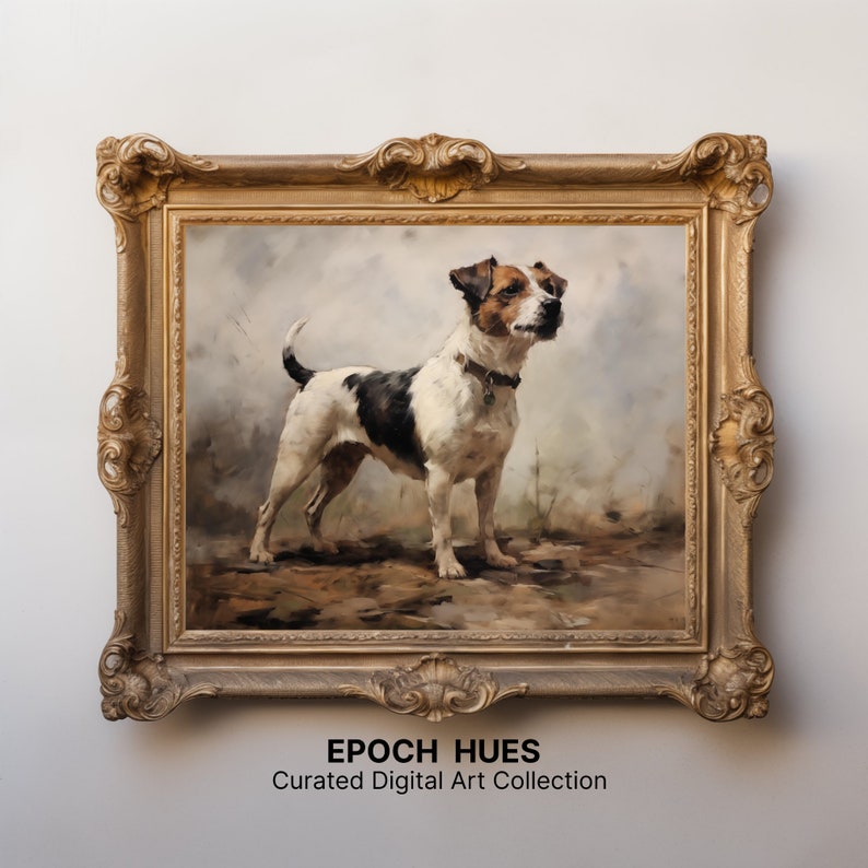 Digital Oil Painting of Jack Russell Terrier Dog, Printable Wall Art ...