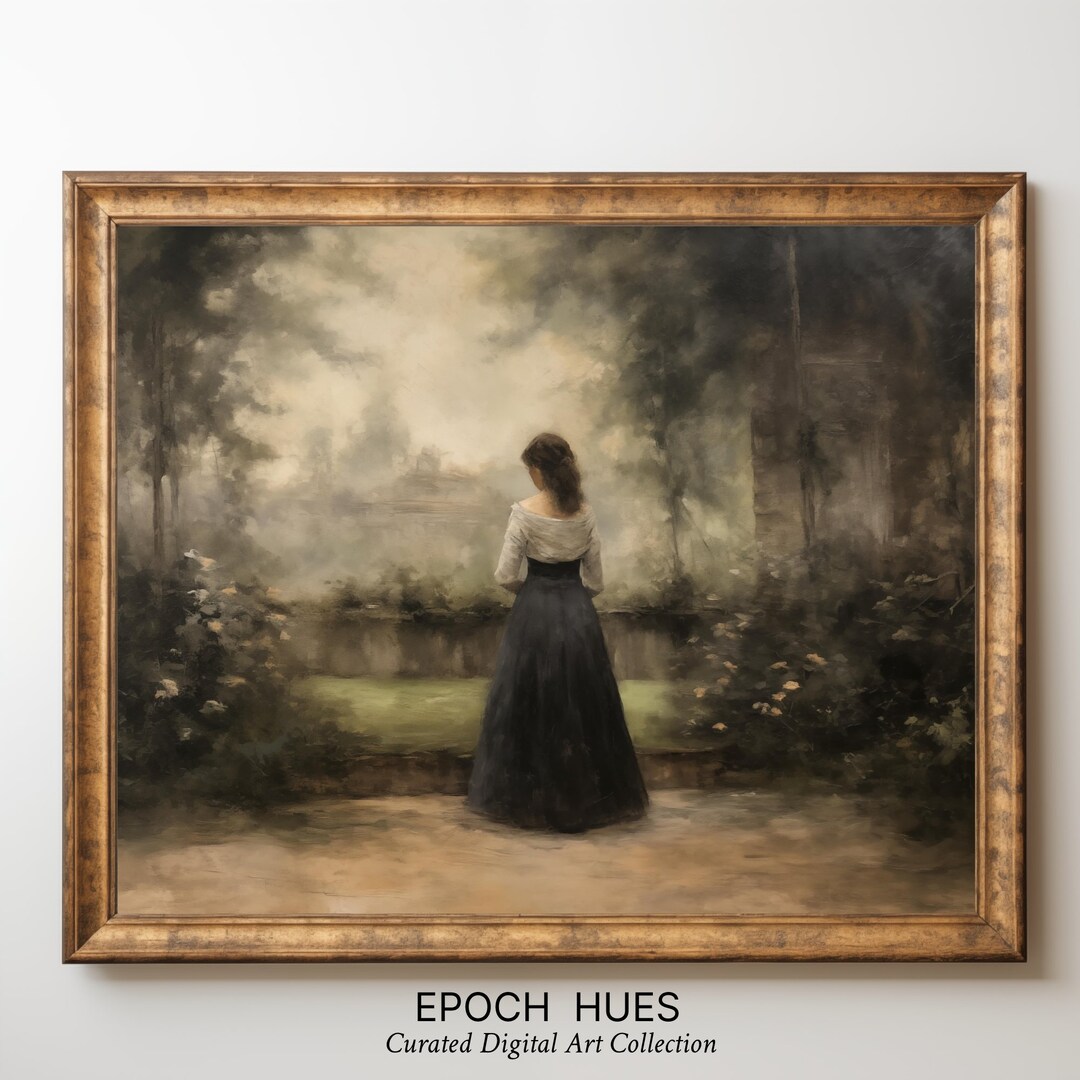Vintage-inspired Woman Painting, Digital Download Art, Classic Style ...