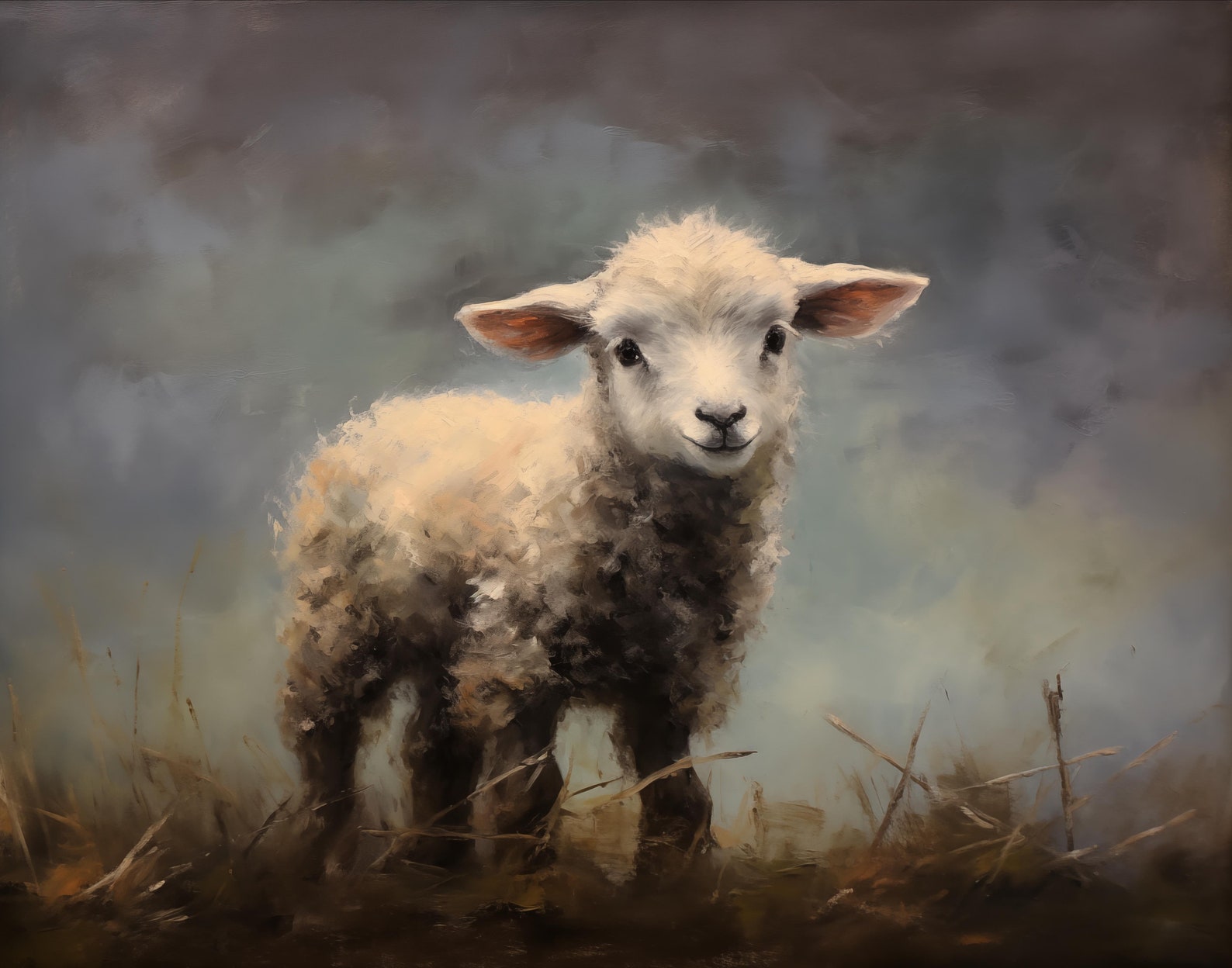 Baby Sheep Art Print, Farm Animal Nursery Decor, Printable Lamb ...