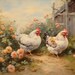 Rustic Chicken Art Print, Farmhouse Kitchen Decor, Vintage Style ...