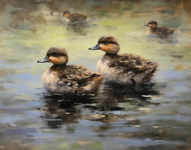 Watercolor Ducks Print, Digital Download, Nature Wall Art, Bird ...