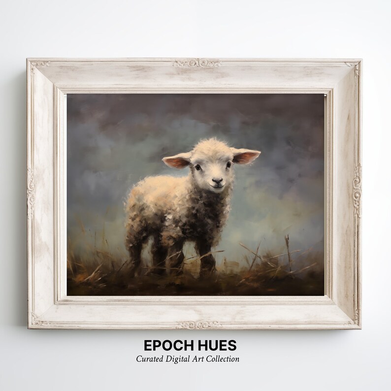Baby Sheep Art Print, Farm Animal Nursery Decor, Printable Lamb ...