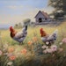 Rustic Chicken Farmhouse Art, Digital Print, Countryside Barn and ...