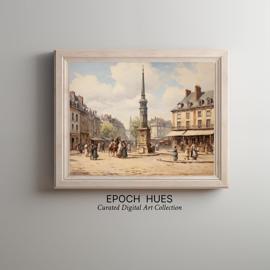 Vintage French Cityscape Digital Print, Classic European Street Scene ...