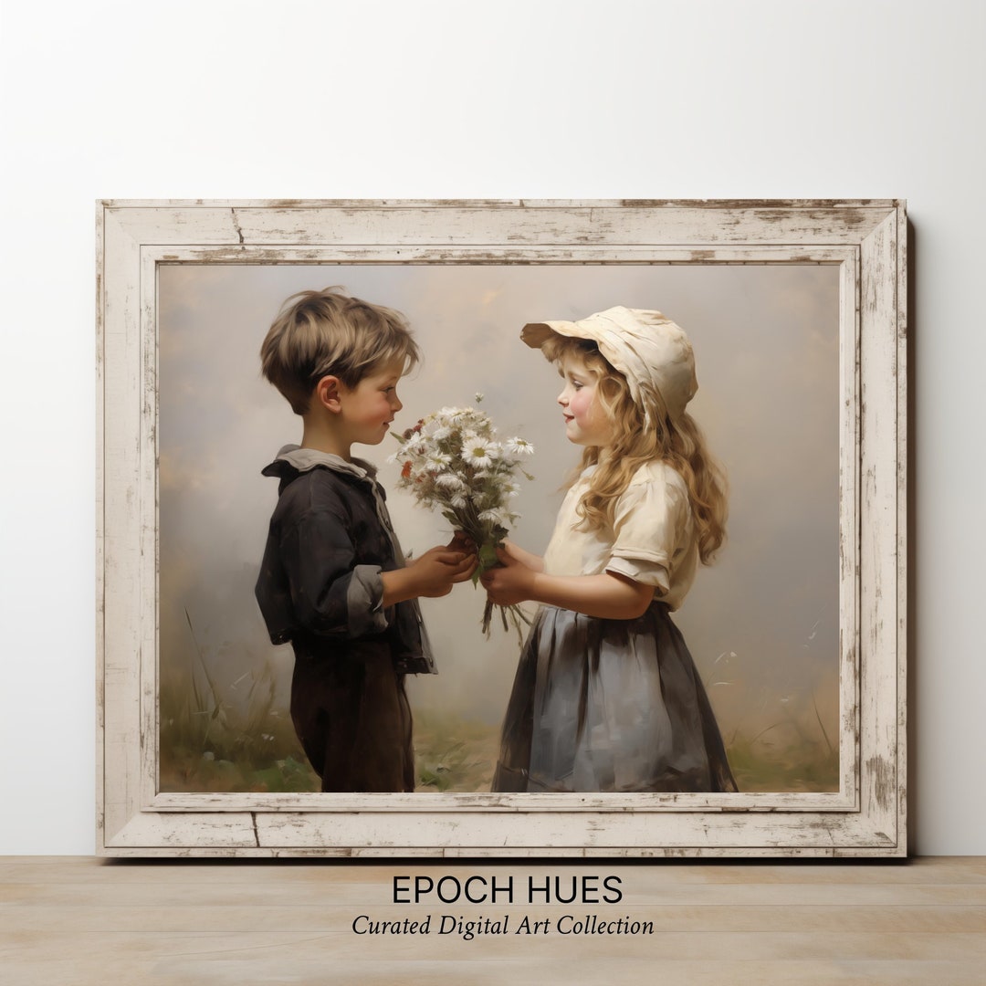 Vintage Children Art, Digital Download, Classic Oil Painting, Victorian ...