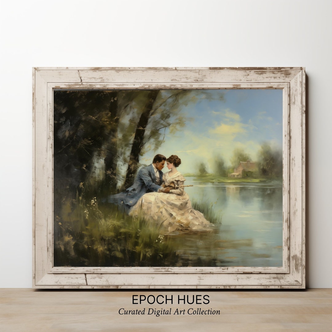 Romantic Vintage Painting Digital Download, Classic Artwork Lovers by ...