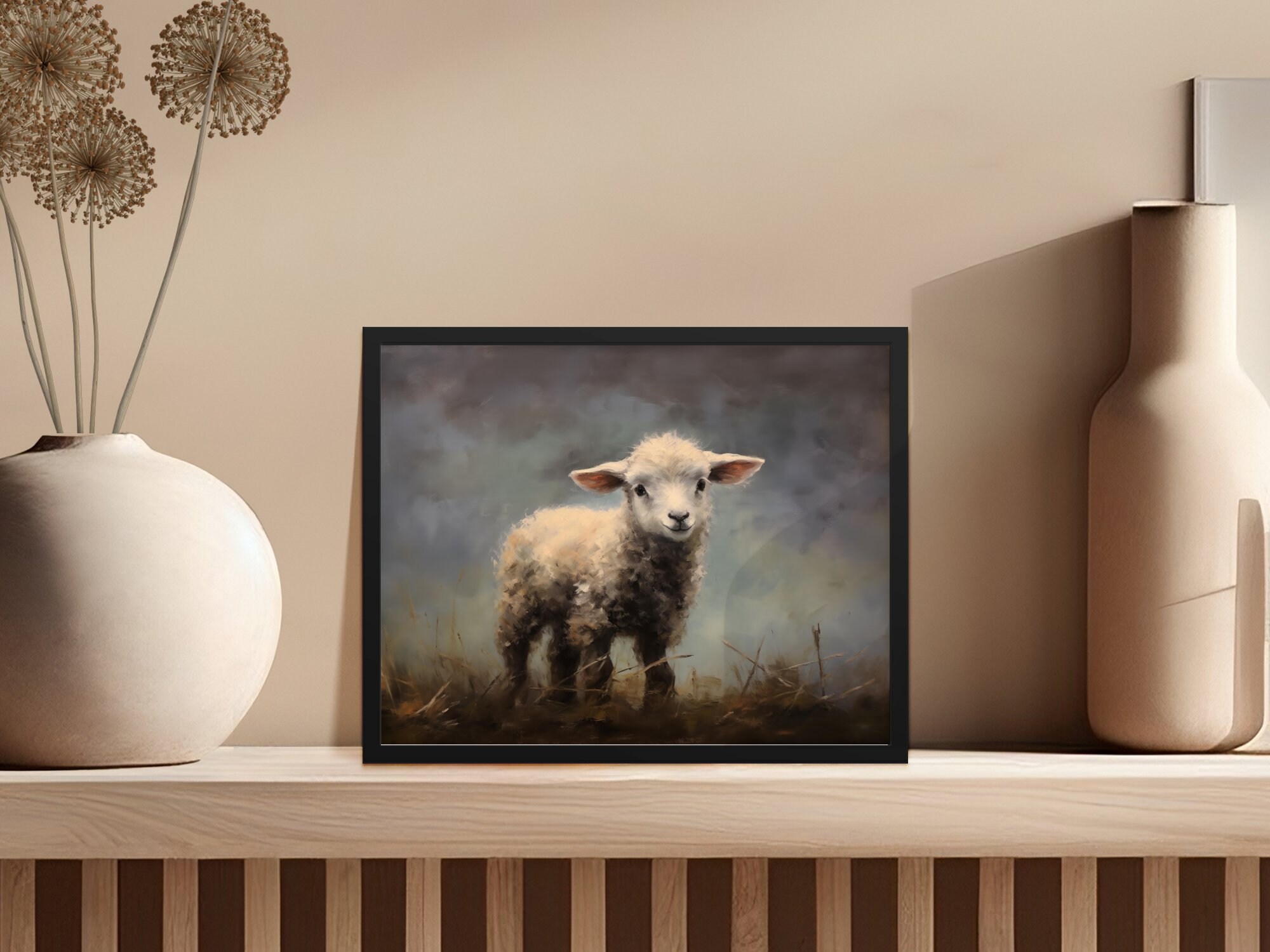 Baby Sheep Art Print, Farm Animal Nursery Decor, Printable Lamb ...